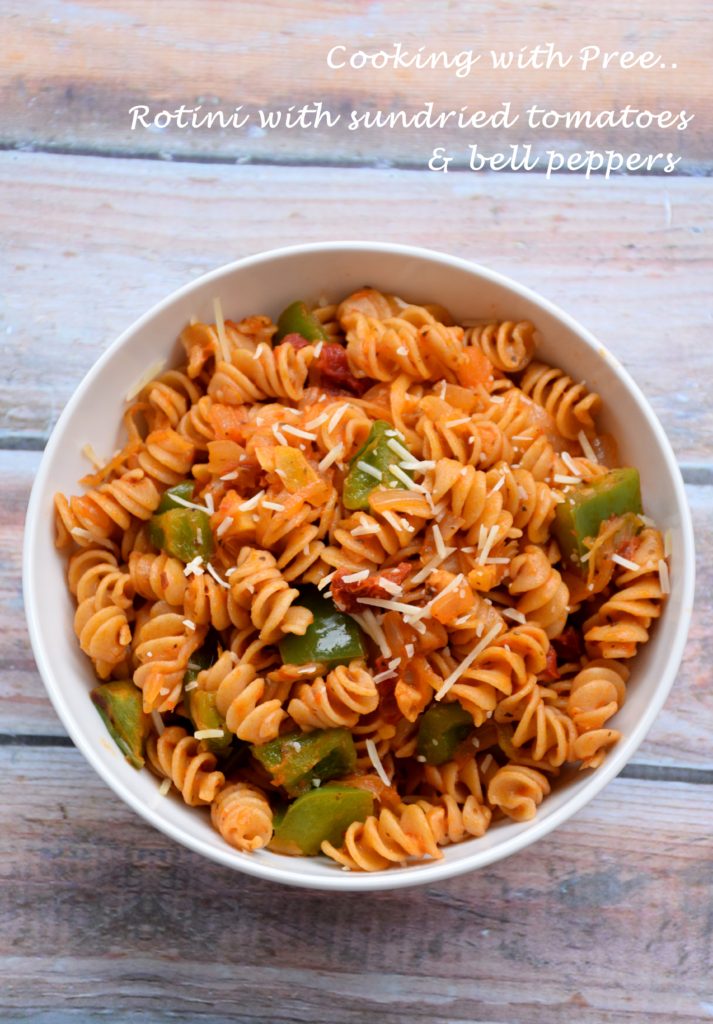 Rotini with Sun-dried tomatoes and Bell peppers | Cooking with Pree